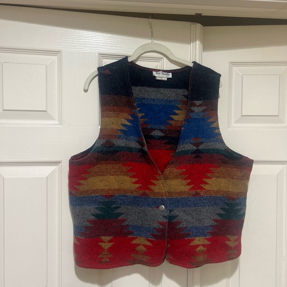 Two Twenty | Jackets & Coats | Vntg Cowboy Western Vest Blanket Tribal ...